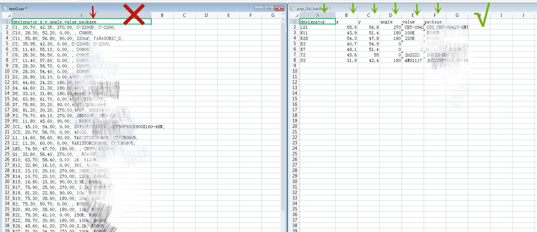 smt pick and place machine How to modify coordinate csv file