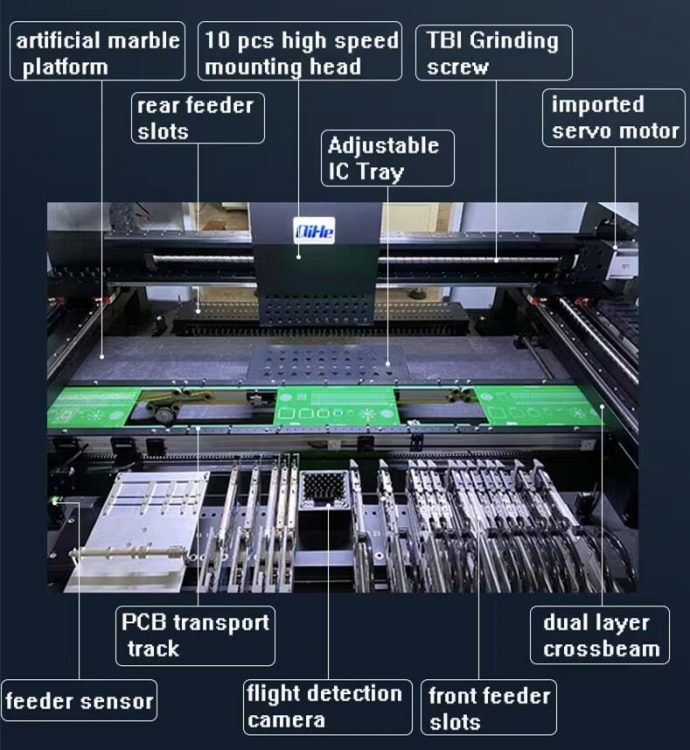 Q10 pnp machine SMT pick and place machine 10heads 80slots