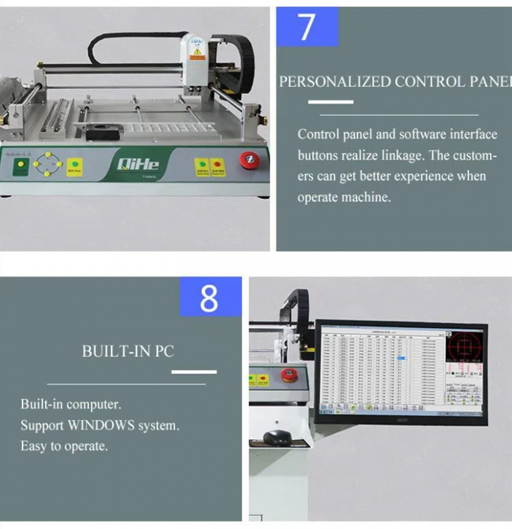 TVM802A SMT pick and place machine 2heads 29slots desktop Pick&Place ...