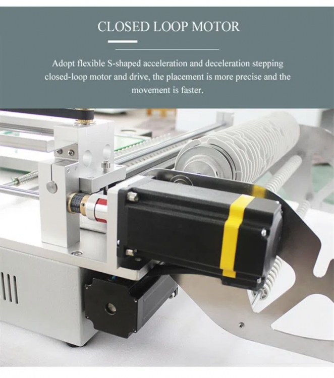 TVM802BX SMT pick and place machine 2heads 46slots desktop pnp mounter ...