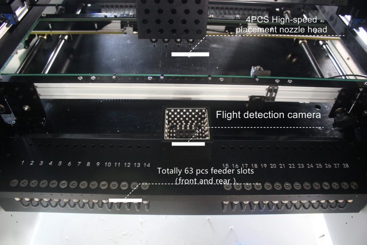 TVM926S SMT pick and place machine 4heads 63slots With Rail